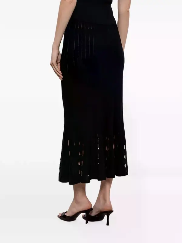TWINSET Pointelle Knit Cut-out Midi Skirt
