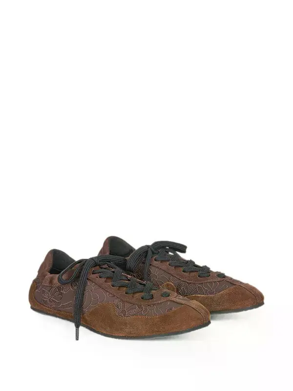 Cecilie Bahnsen Blaise Bow-embroidered Low-top Sneakers - Brown