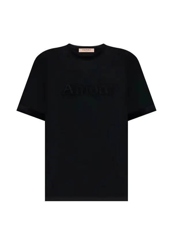 TWINSET Bead-embellished Crewneck T-shirt - Black