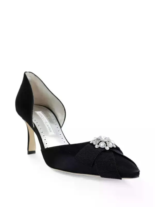 Manolo Blahnik Apidosa Crystal-embellished Heeled Pumps - Black