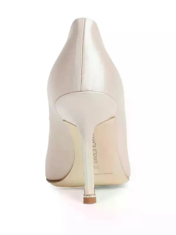 Manolo Blahnik Hangisi Crystal-embellished Heeled Pumps - Neutrals