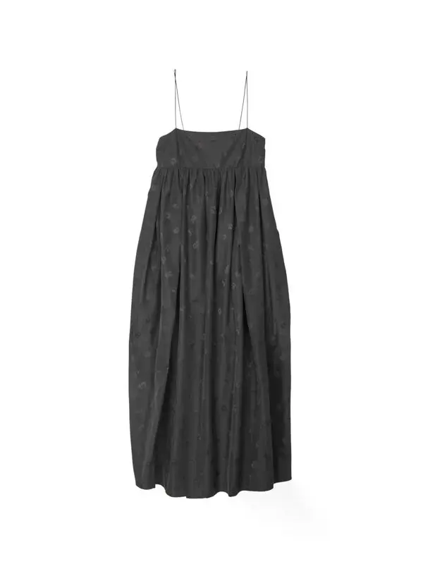 Cecilie Bahnsen Vilma Floral-jacquard A-line Midi Dress - Black