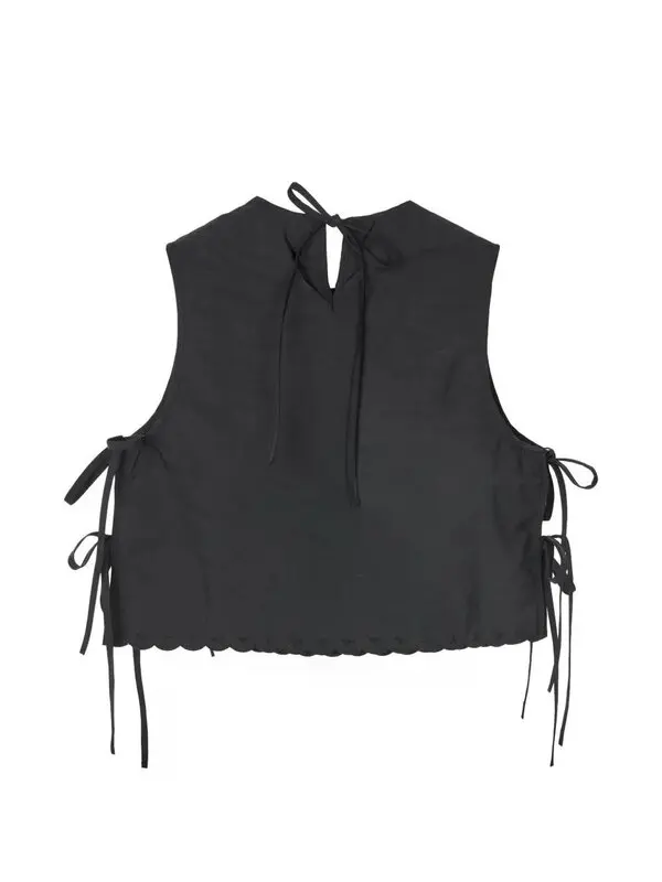 Cecilie Bahnsen Feeba Embroidered Sleeveless Blouse - Black