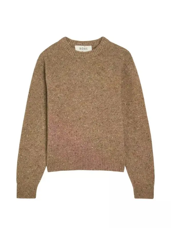 RÓHE Flecked-knit Crew-neck Sweater - Brown
