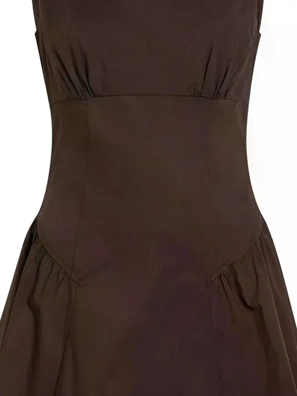 Staud Gwen Gathered-waist Flared Mini Dress