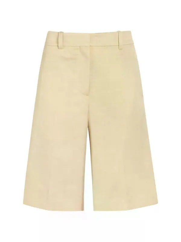 Another Tomorrow Belt-loop Tailored Shorts - Neutrals