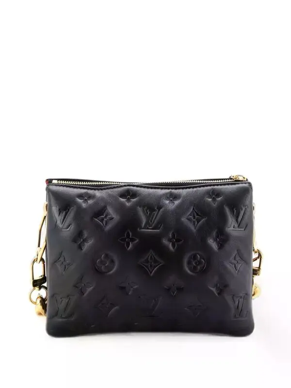 LOUIS VUITTON Coussin Bb Monogram Embossed Lambskin Crossbody Bag - Black