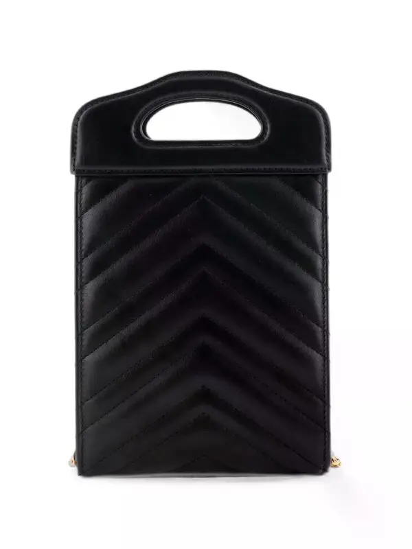 Gucci Matelassé Leather Mini Convertible Chain Tote - Black