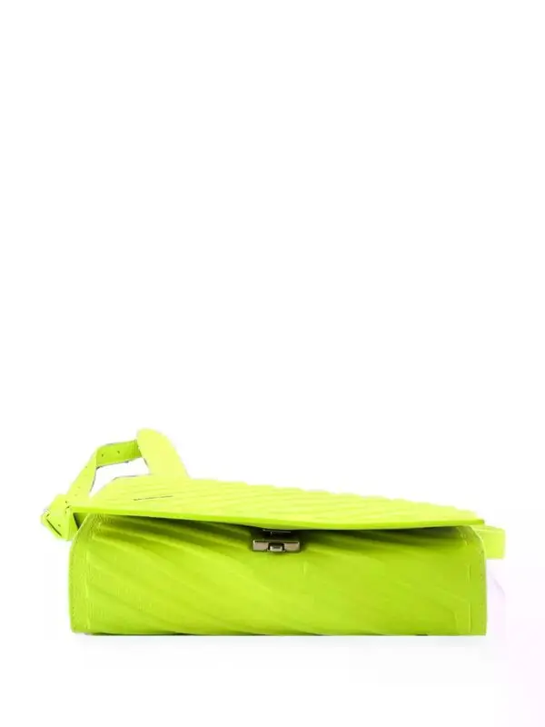 Balenciaga Car Hybrid Wallet With Strap Embossed Leather Crossbody Bag - Green