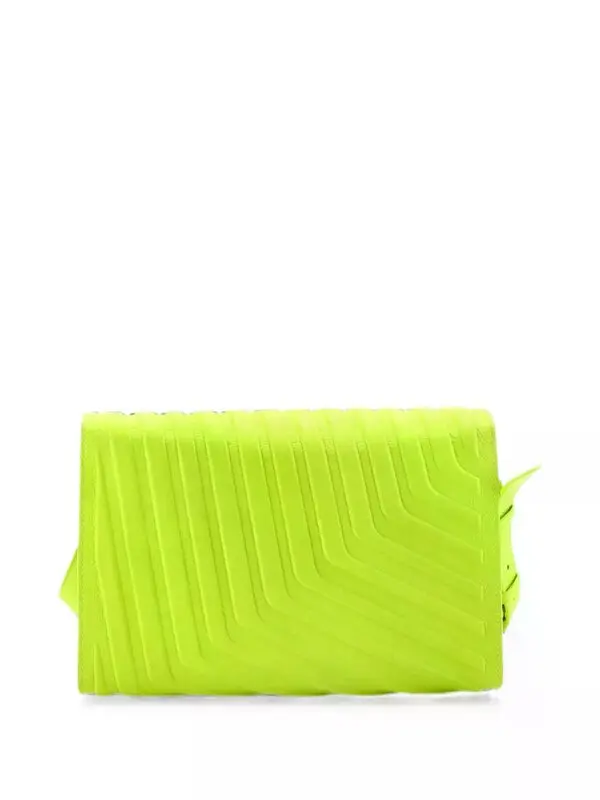 Balenciaga Embossed Leather Crossbody Bag With Strap - Green