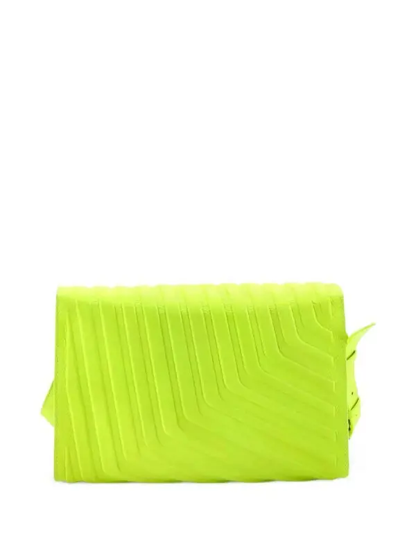Balenciaga Embossed Leather Crossbody Bag With Strap - Green