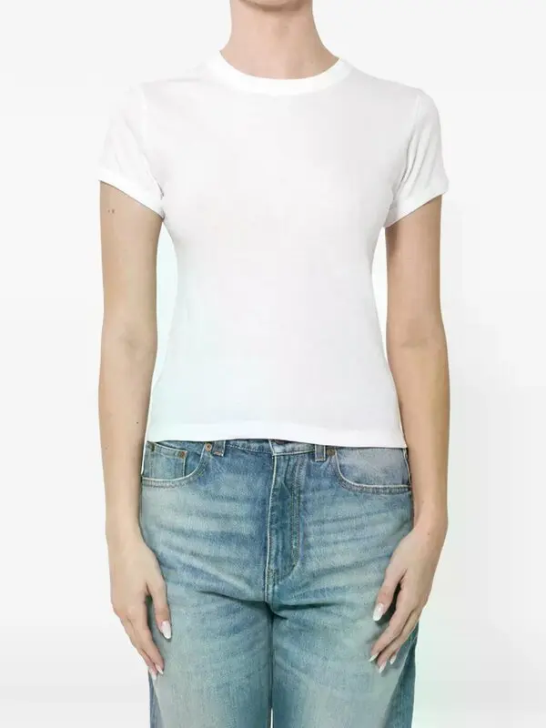 Saint Laurent Cassandre-motif Crew-neck T-shirt - White