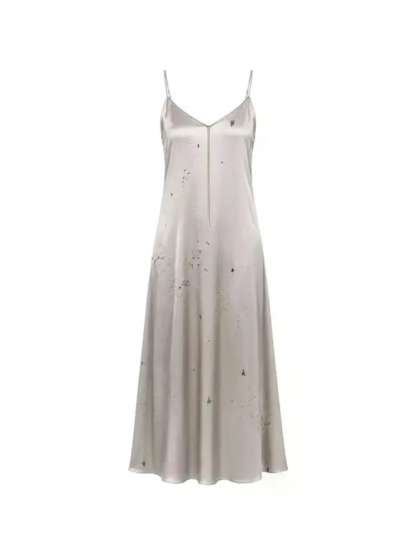 Max & Moi Distressed Effect Satin Finish Dress - Neutrals