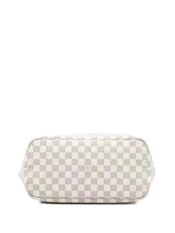 LOUIS VUITTON Damier Azur Neverfull Mm Tote Bag - White