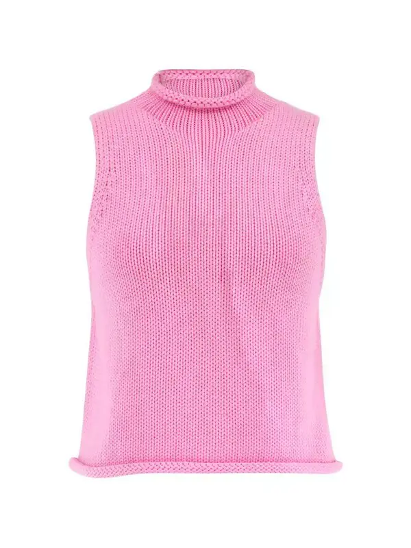 Sablyn Giada Roll-neck Tank Top - Pink