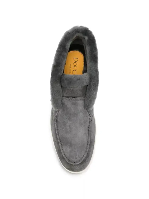 DOUCAL'S Shearling-trim Suede Loafers