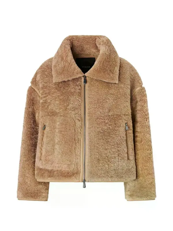 Pinko Fleece Zip-up Jacket - Neutrals