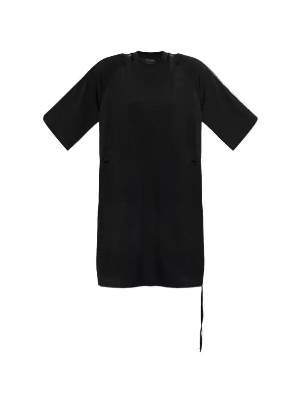 Y3 Stripe-detail Drawstring-fastening Midi Dress - Black