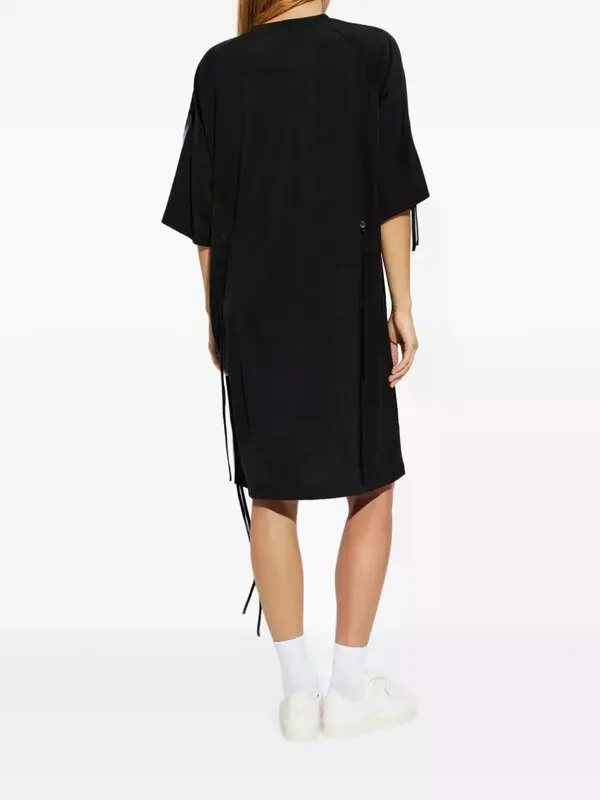 Y3 Stripe Detail Drawstring Midi Dress