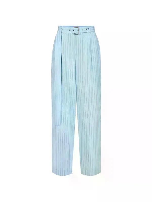 Iceberg Pinstripe Belted Trousers - Blue