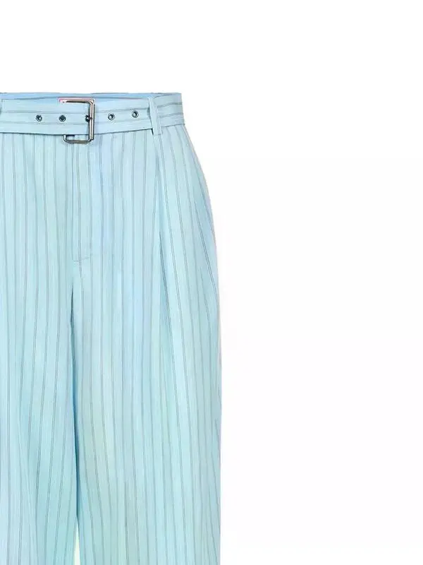 Iceberg Belted Pinstripe Trousers - Blue