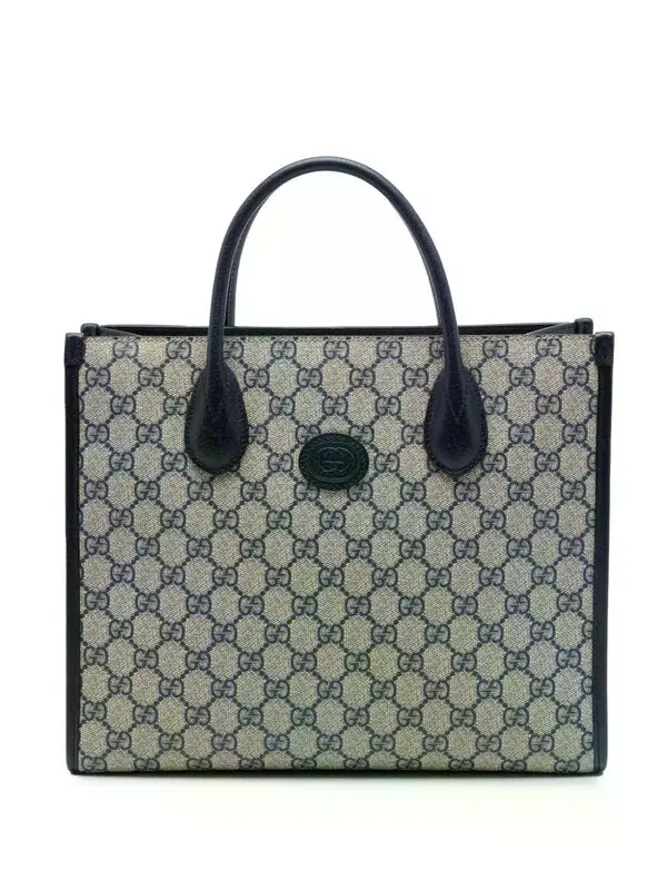 Gucci 2016-2026 Small Gg Supreme Interlocking G Tote Satchel - Blue
