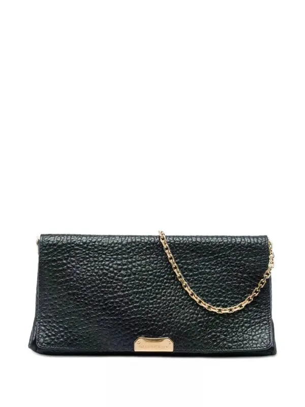 Burberry 2000-2017 Medium Grained Calfskin Mildenhall Crossbody Bag - Black