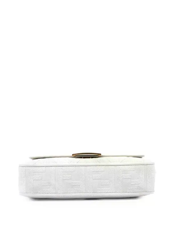 Fendi Zucca Embroidered Canvas Baguette Satchel