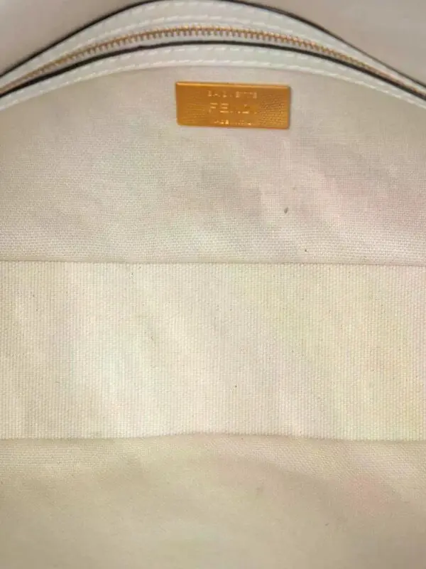 Fendi Zucca Embroidered Canvas Baguette Satchel