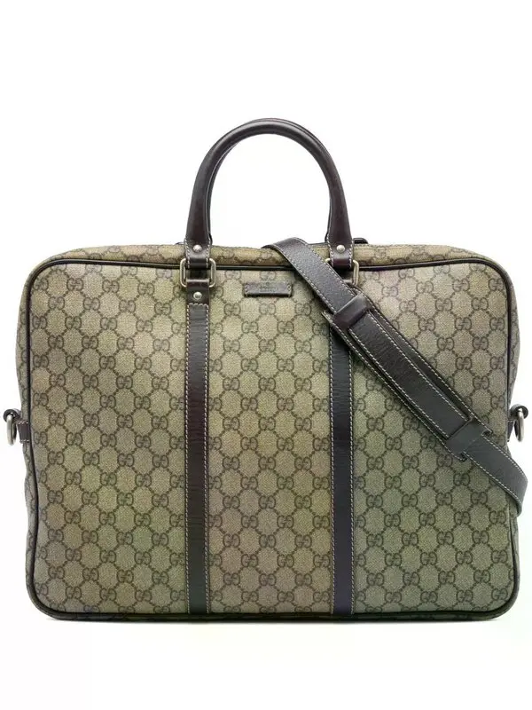 Gucci Gg Supreme Business Bag - Brown