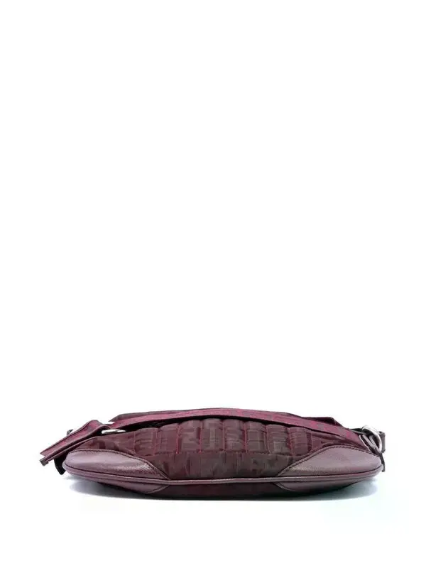 Fendi Zucca Nylon Pochette Shoulder Bag - Red