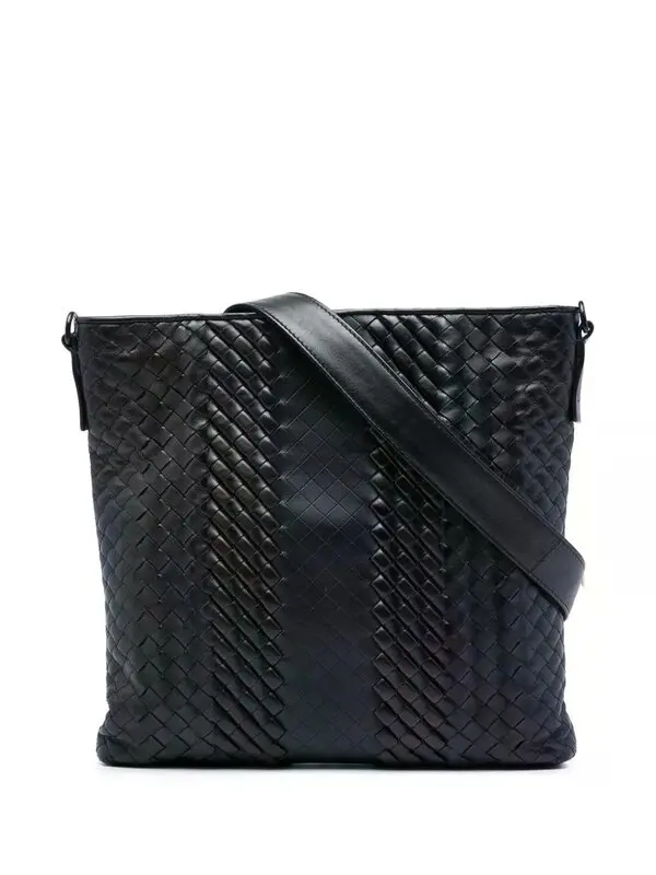 Bottega Veneta 2012-2026 Leather Intreccio Imperatore Crossbody Bag - Black