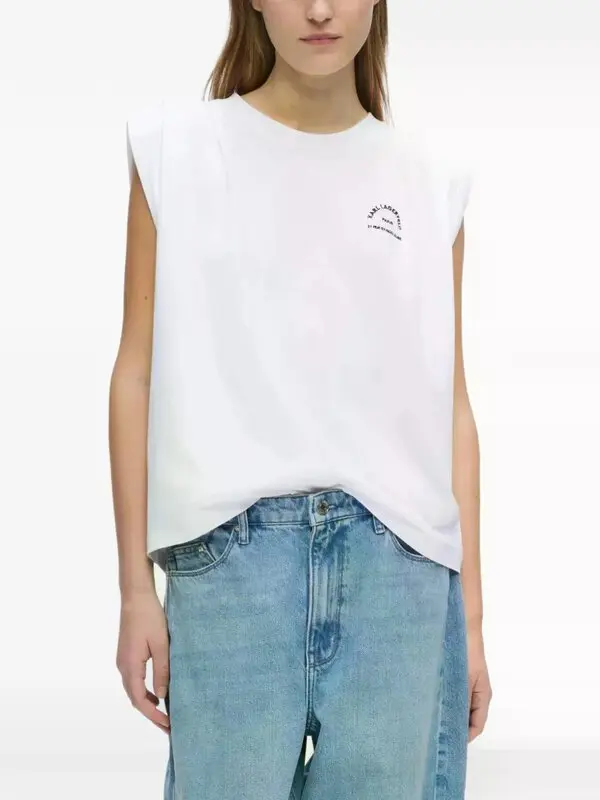 Karl Lagerfeld Logo Print Sleeveless Tank Top