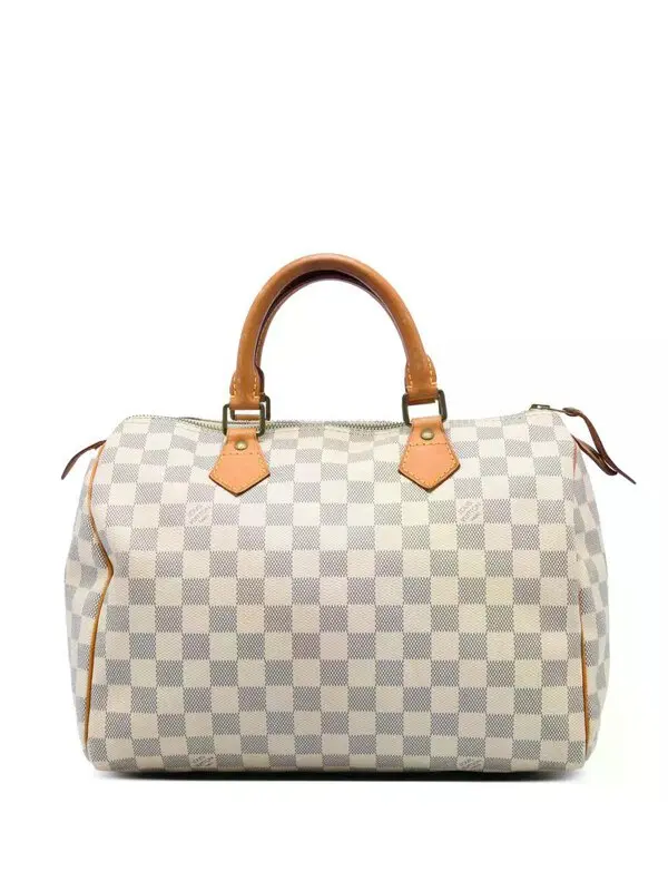 LOUIS VUITTON 2014 Damier Azur Speedy 30 Boston Bag - White