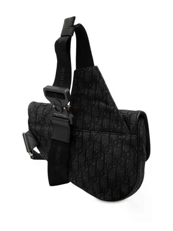Dior 2019 Oblique Canvas Saddle Crossbody Bag