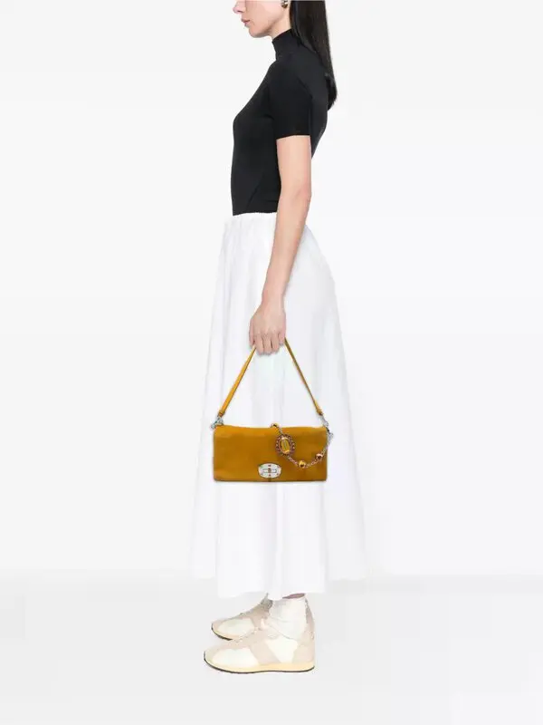Miu Miu Suede Crystal Chain Satchel