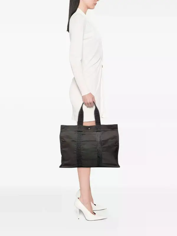 Hermès 1990-2010 Canvas Herline Gm Tote Bag - Grey