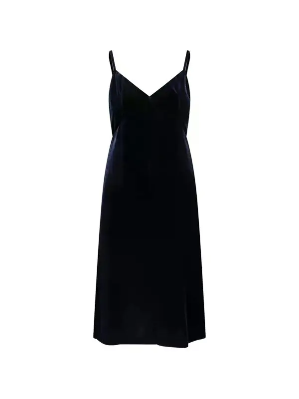 Aspesi Velvet Spaghetti-strap Midi Dress - Blue