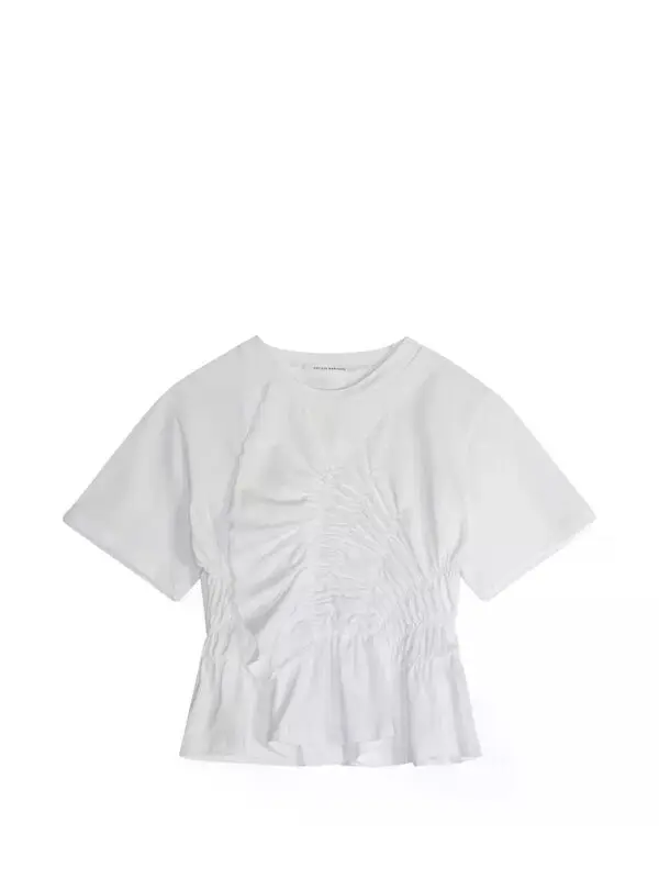 Cecilie Bahnsen Ace Ruched Peplum T-shirt - White