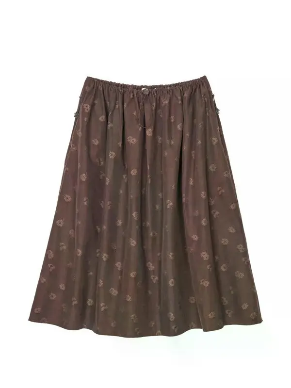 Cecilie Bahnsen Fiella Ditsy-bellis-jacquard Full Midi Skirt - Brown