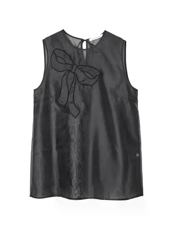 Cecilie Bahnsen Alba Bow-detail Sleeveless Organza Blouse - Black