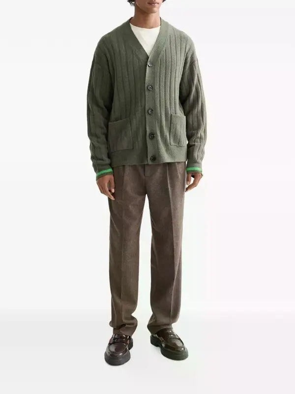 Scotch & Soda Ribbed-knit Patch-pocket Cardigan