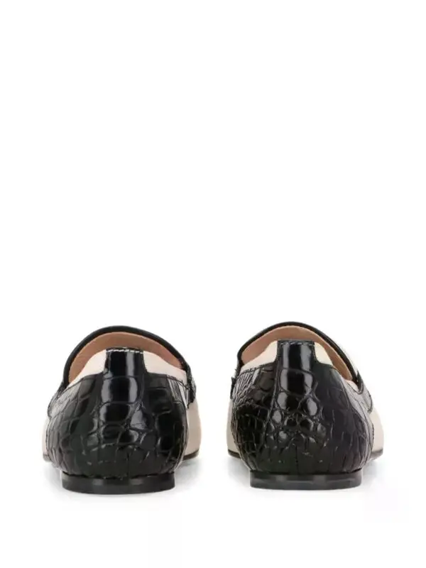 TOD'S Croc-effect T-logo Loafers
