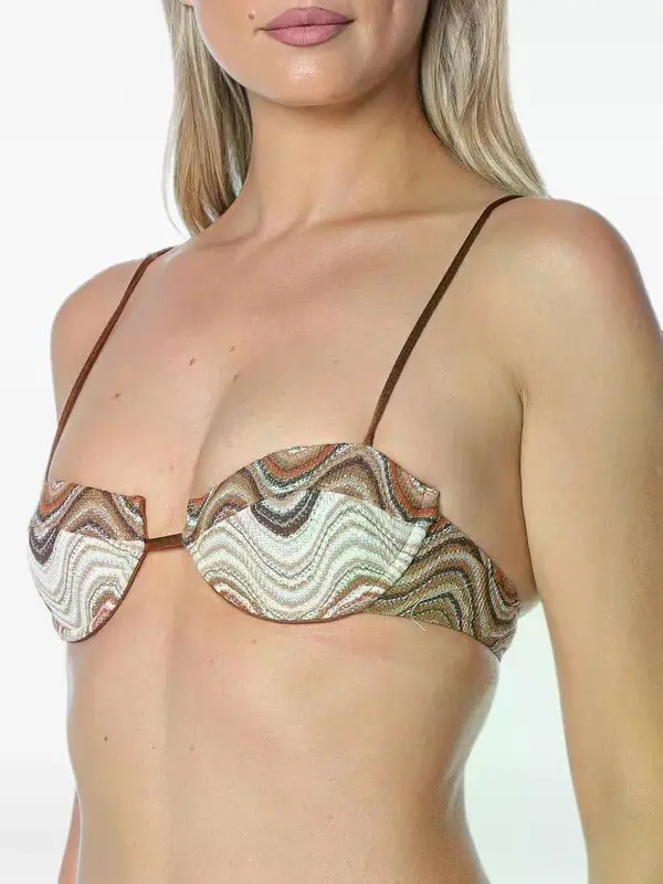 MC2 SAINT BARTH Salina Wave-pattern Bikini Top