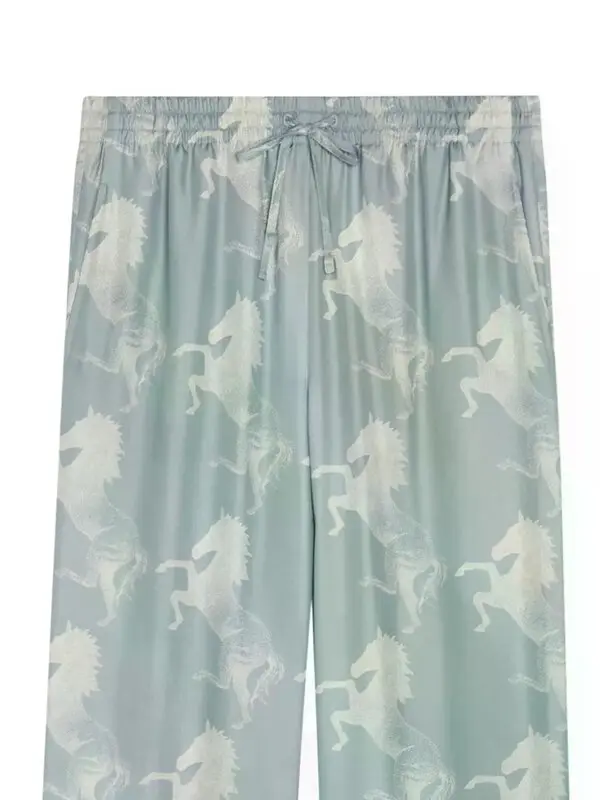 Stella McCartney Horse-print Silk Drawstring Trousers