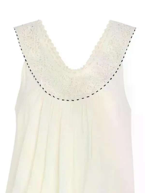 Isabel Marant Étoile Nilany Lace-panel Pleated Playsuit - Neutrals