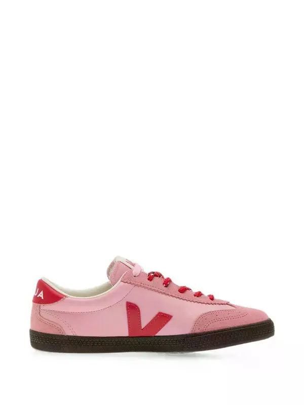 VEJA Volley Guimauve Pekin Eagle V-logo Suede-panel Sneakers - Pink