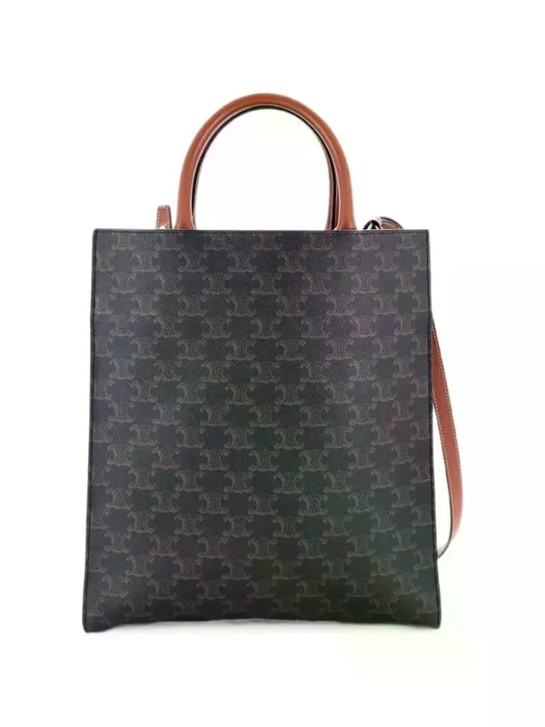 Celine Vertical Cabas Triomphe Coated Canvas Small Tote Bag
