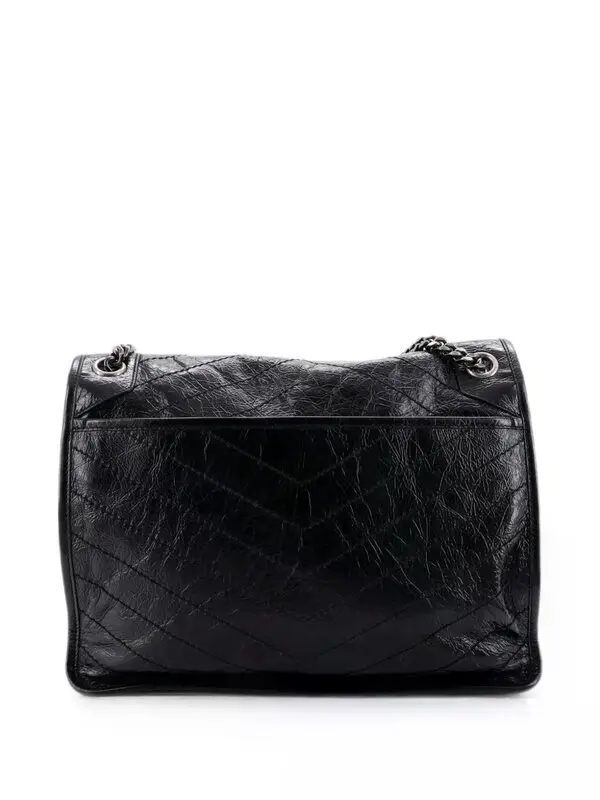 Saint Laurent Niki Chain Flap Bag Matelasse Chevron Leather - Black