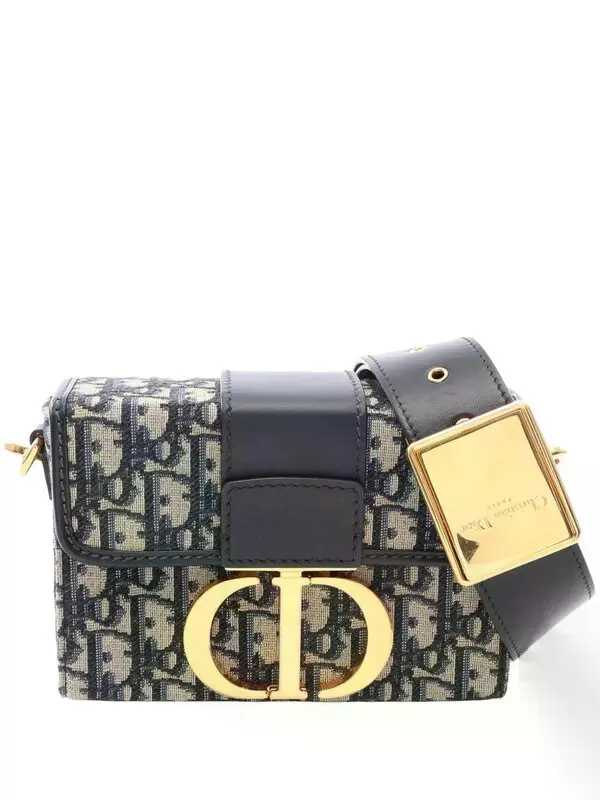 Dior 2000-2026 Oblique Canvas 30 Montaigne Box Bag Crossbody Bag - Blue